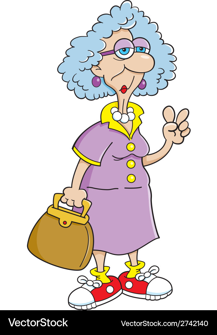 Cartoon peace sign lady Royalty Free Vector Image