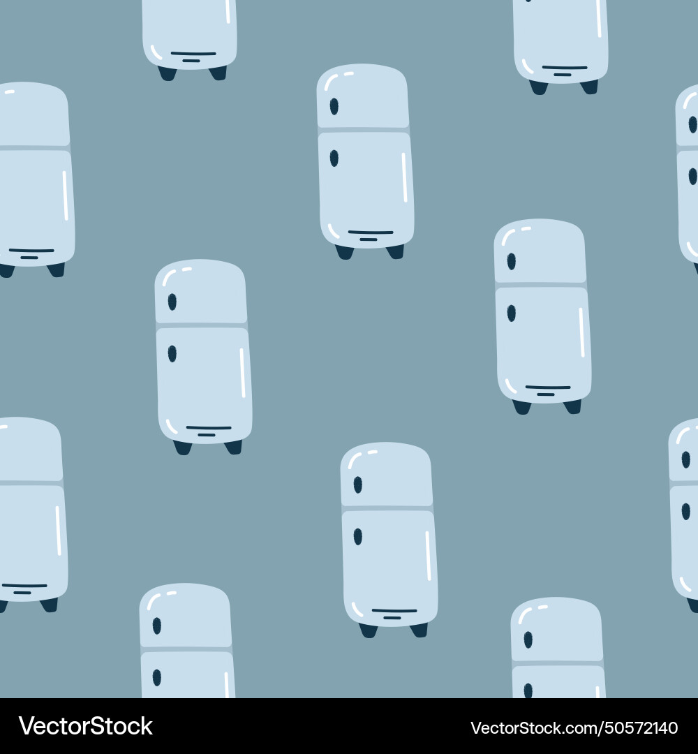 Cute simple seamless pattern with fridges Vector Image