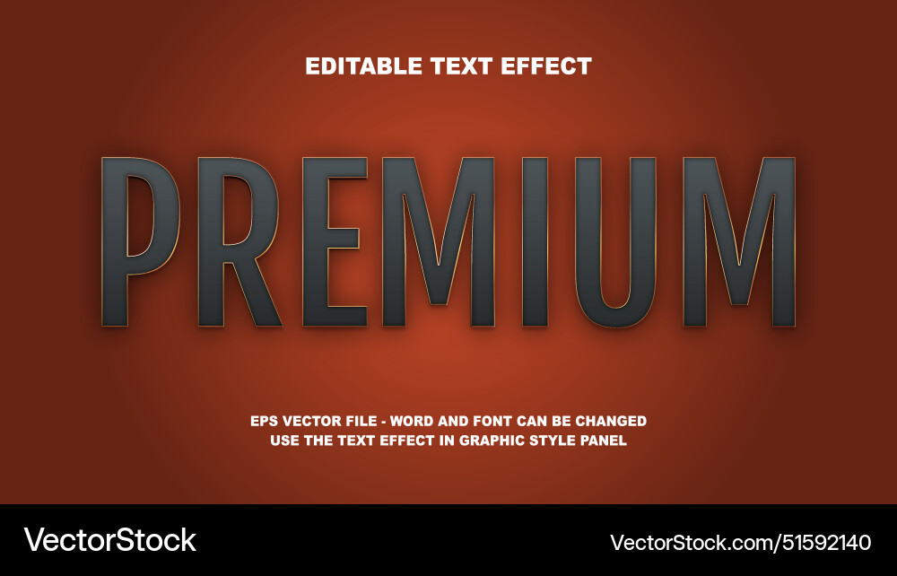 Editable text effect premium 3d template Vector Image