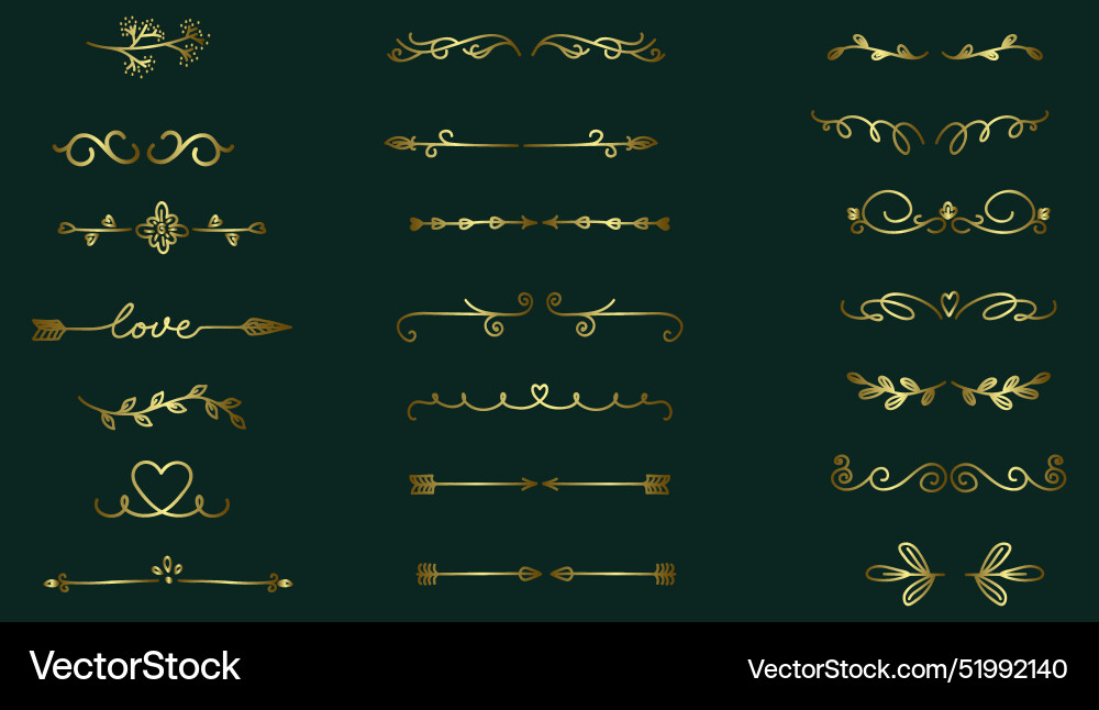 Floral decorative ornamental divider pack Vector Image