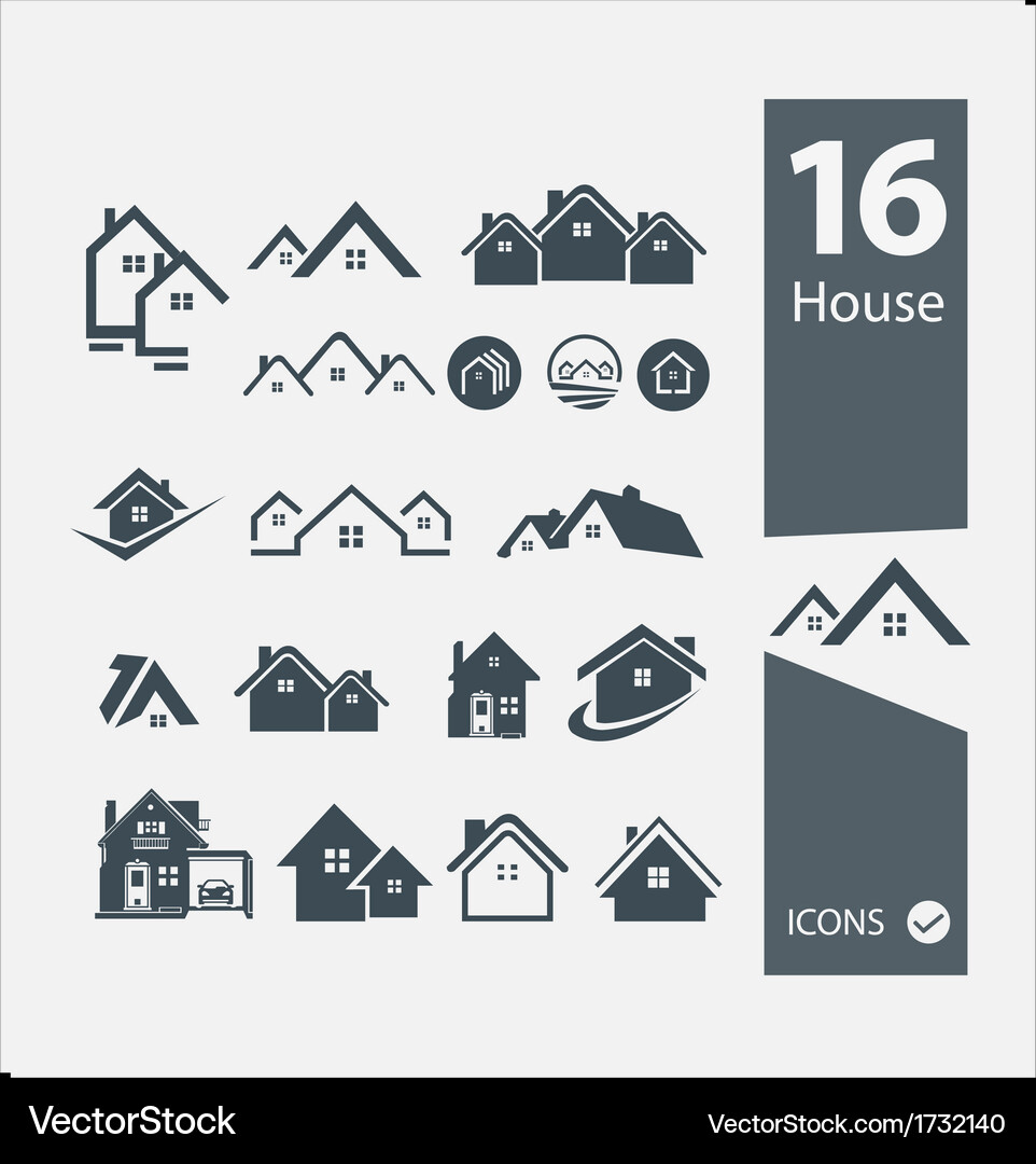 House icons Royalty Free Vector Image - VectorStock House icons Royalty Free Vector Image - VectorStock