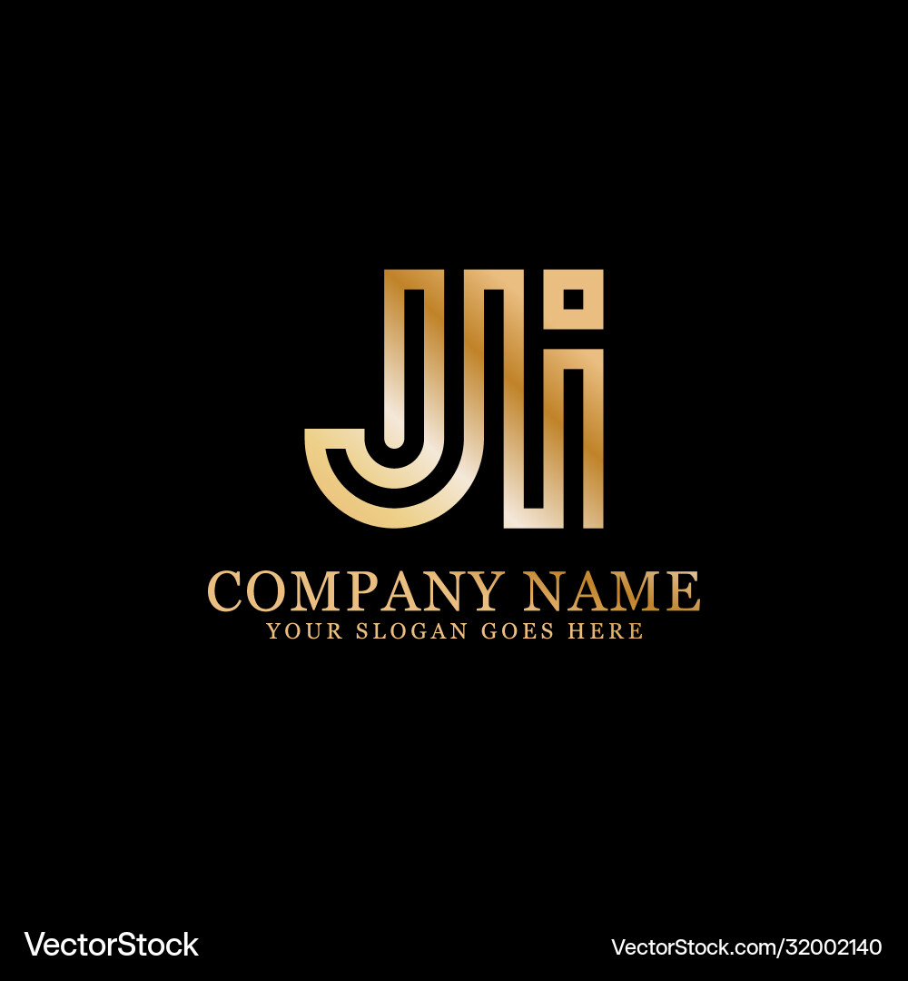 Ji monogram logo inspirations letters Royalty Free Vector