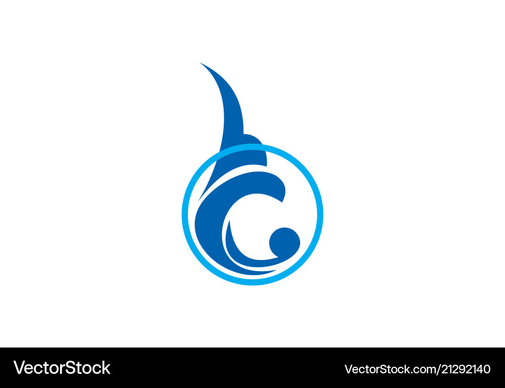 Round water wave logo Royalty Free Vector Image
