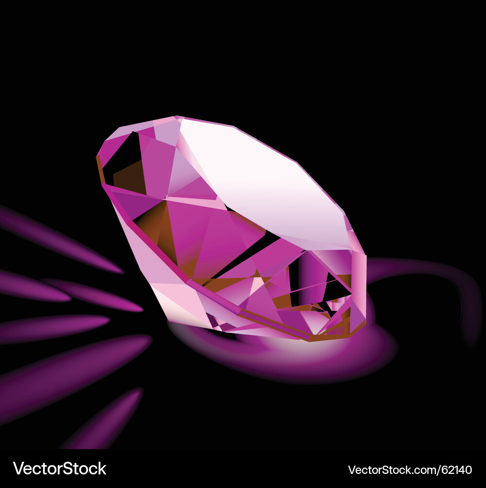 Sparkling Pink Diamond Royalty Free Vector Image