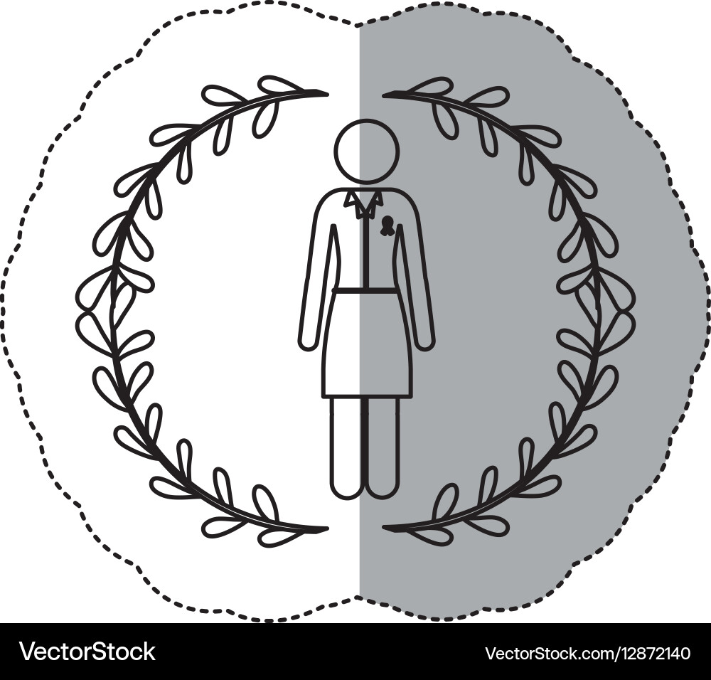 Sticker silhouette woman with formal suit Vector Image