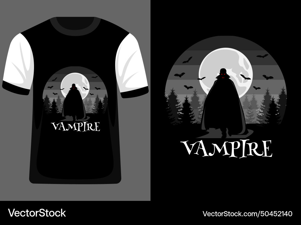 Vampire retro vintage t shirt design Royalty Free Vector