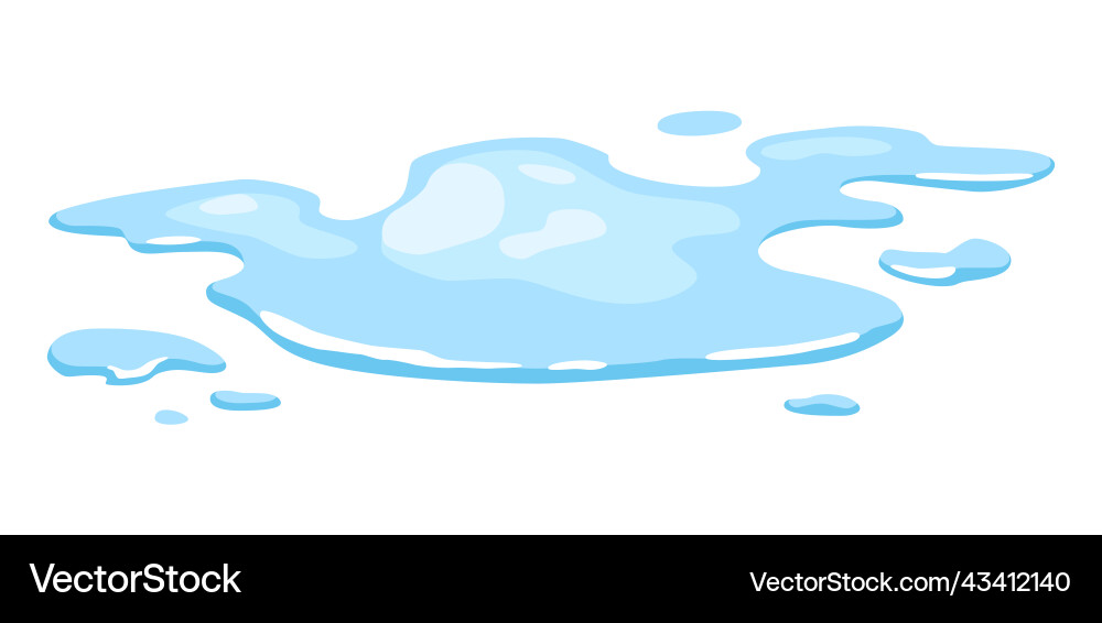 Water spill puddle blue liquid various shape Vector Image