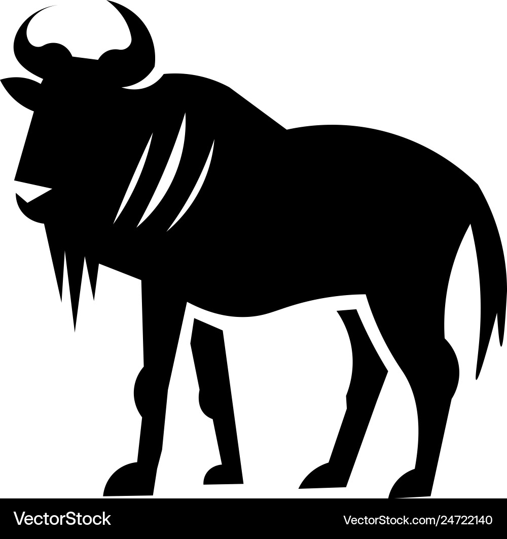 Wildebeest icon Royalty Free Vector Image - VectorStock