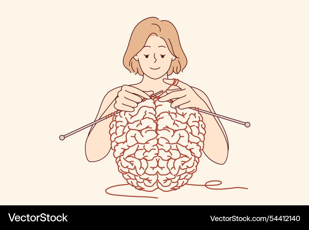 Woman creates brain using knitting as metaphor for
