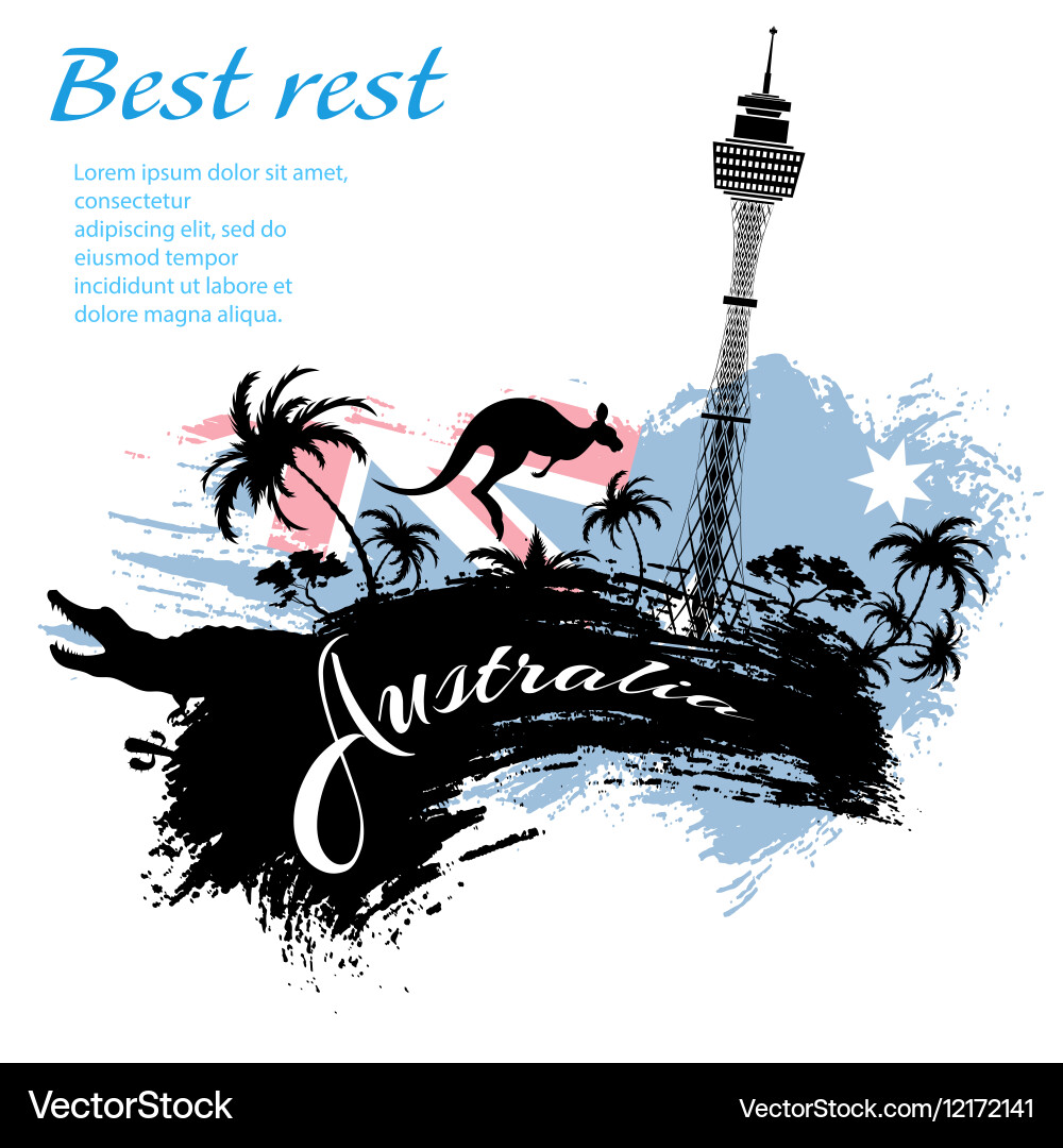 Australia Outback Travel Grunge Royalty Free Vector Image