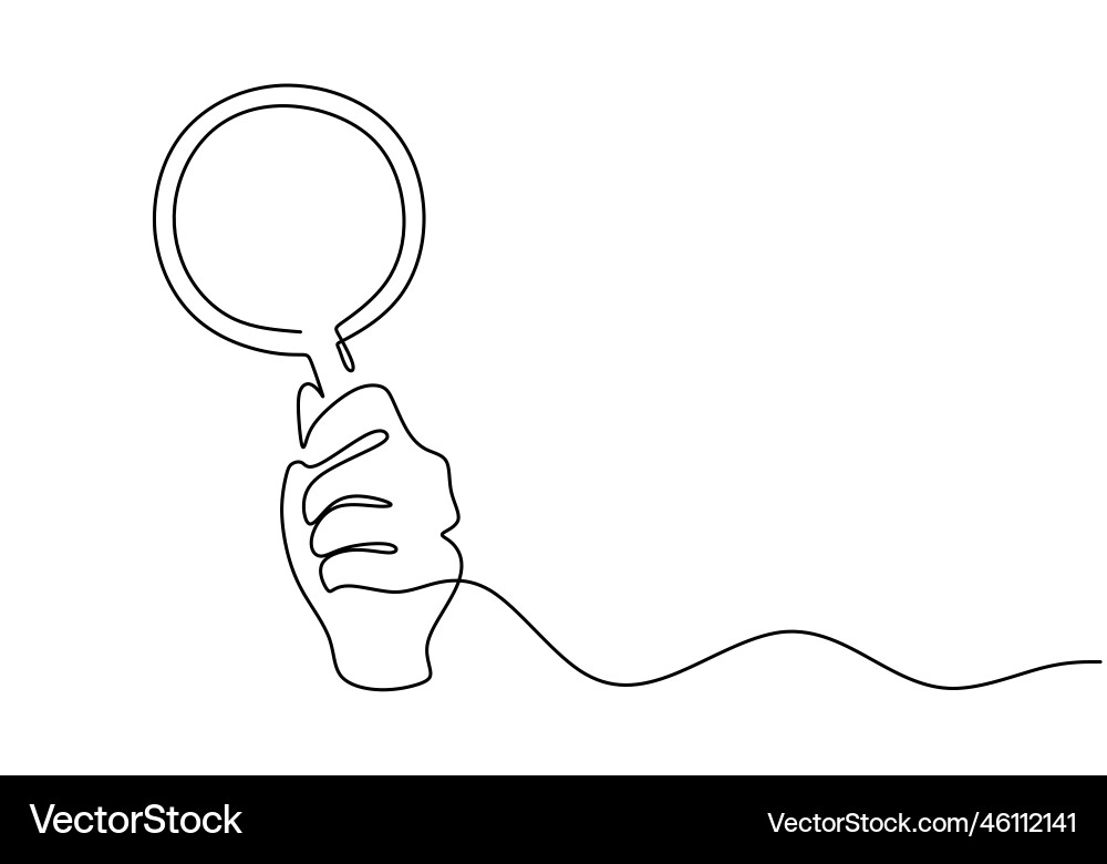 Continuous one single line of hand holding Vector Image