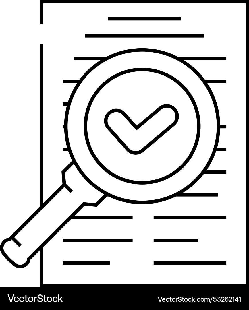 Fact check news media line icon Royalty Free Vector Image