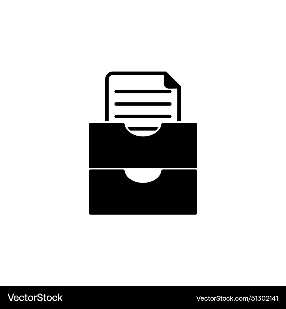 File drawer archive document flat icon Royalty Free Vector