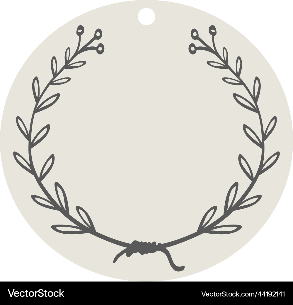 Floral circle frame tag design flower theme art Vector Image