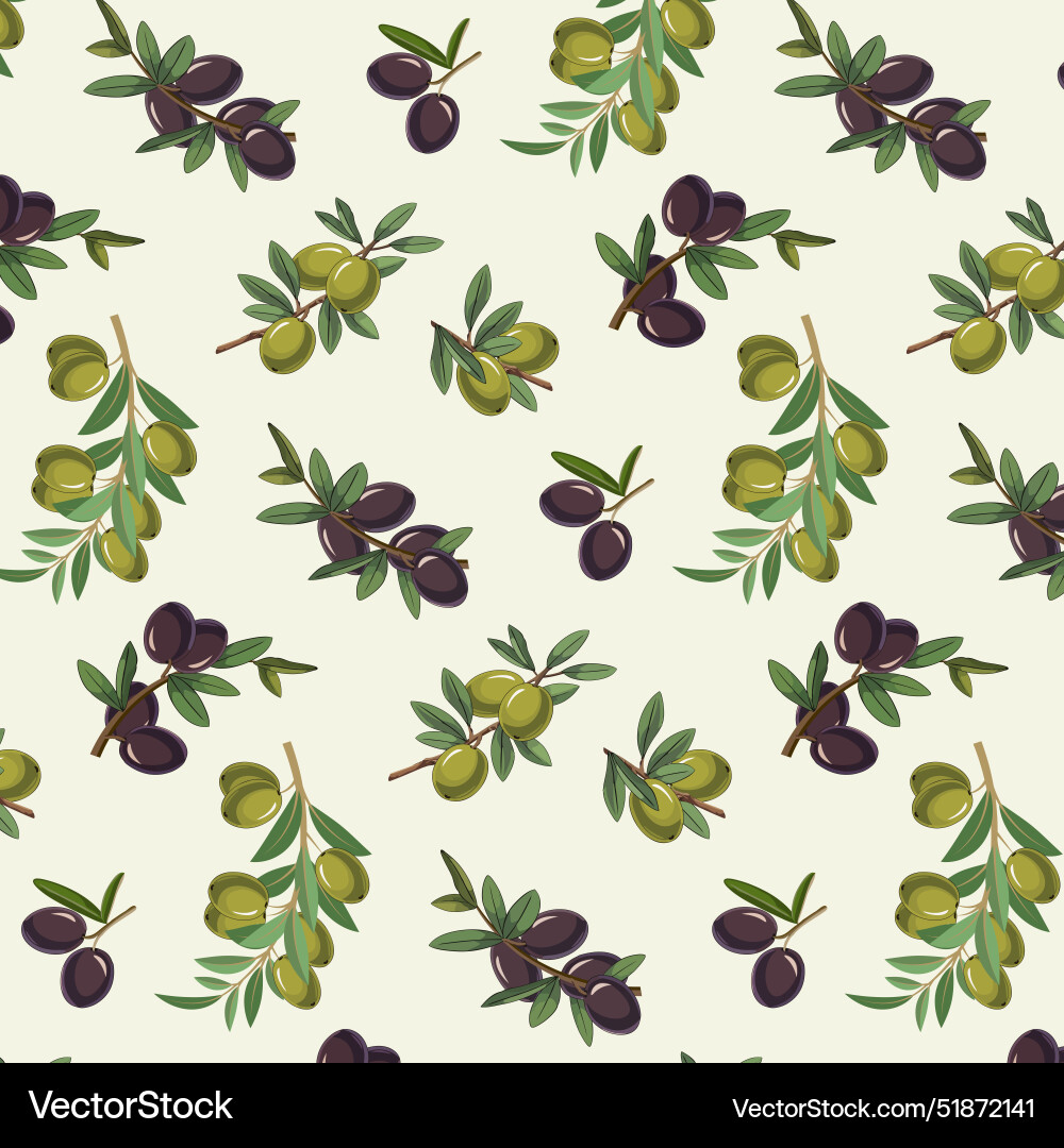 Green background with multi-colored olives Vector Image