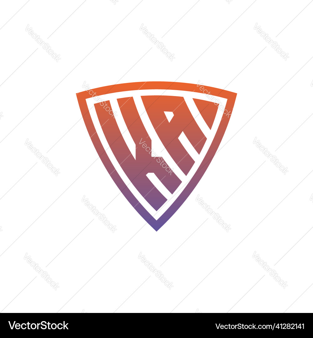 Ka logo shield monogram gradient style design Vector Image