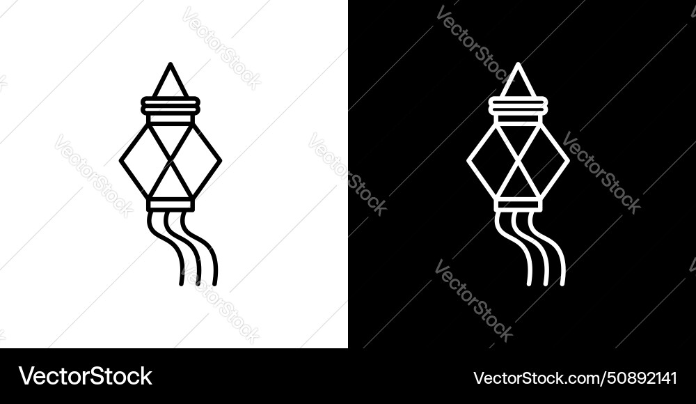 Kandeel icon set indian kandil symbol Royalty Free Vector