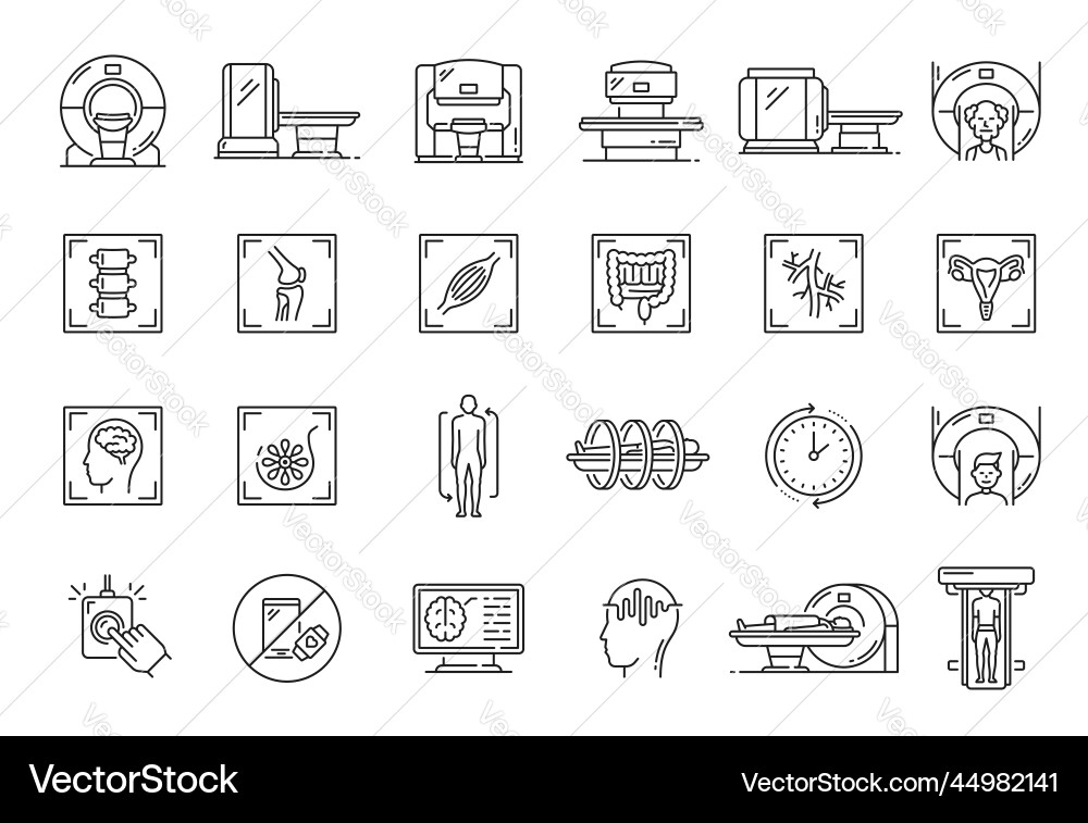 Medical Scan Icons - MRI & Diagnostic Vector Image