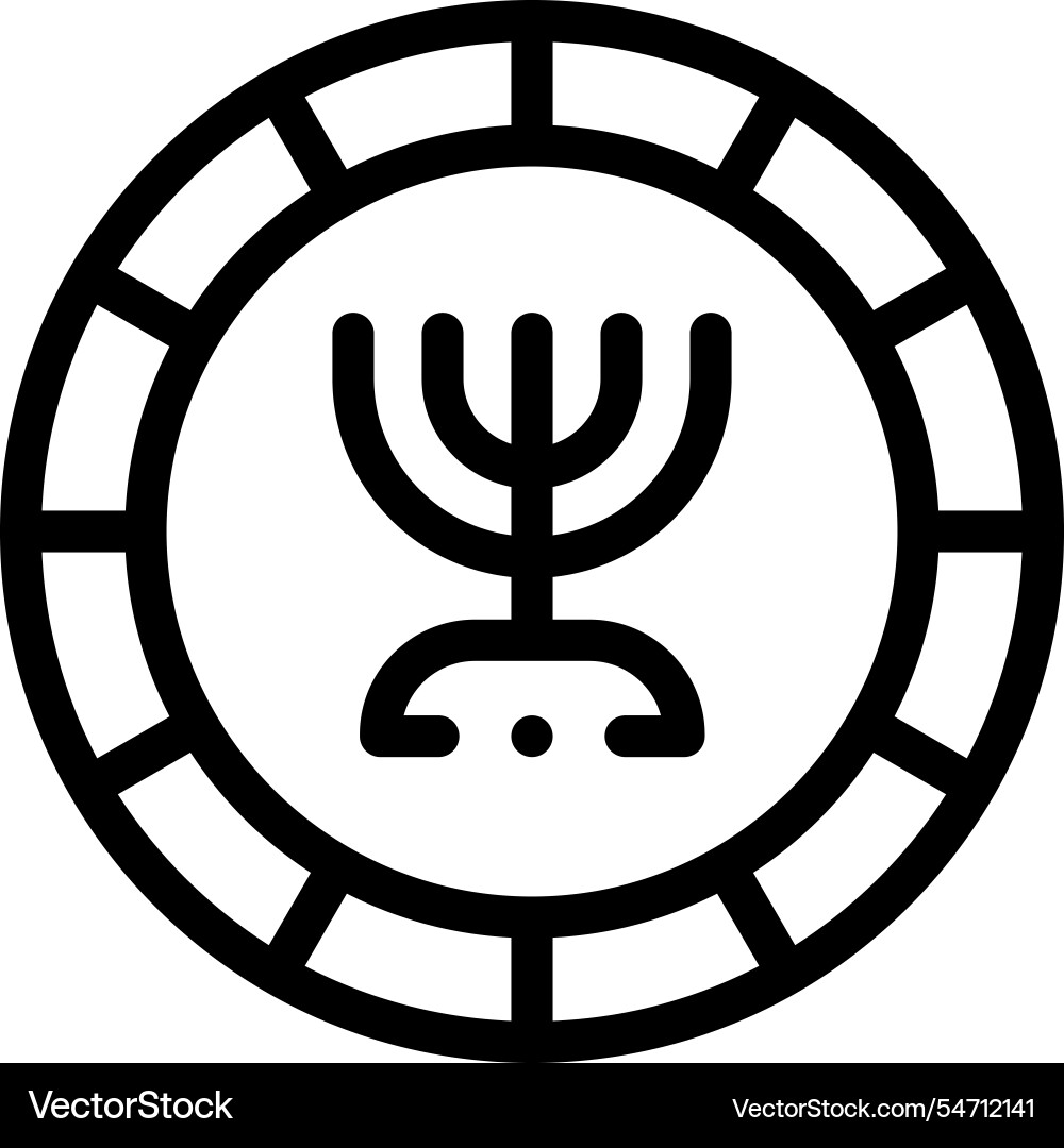 Menorah icon thin linear style design isolated Vector Image