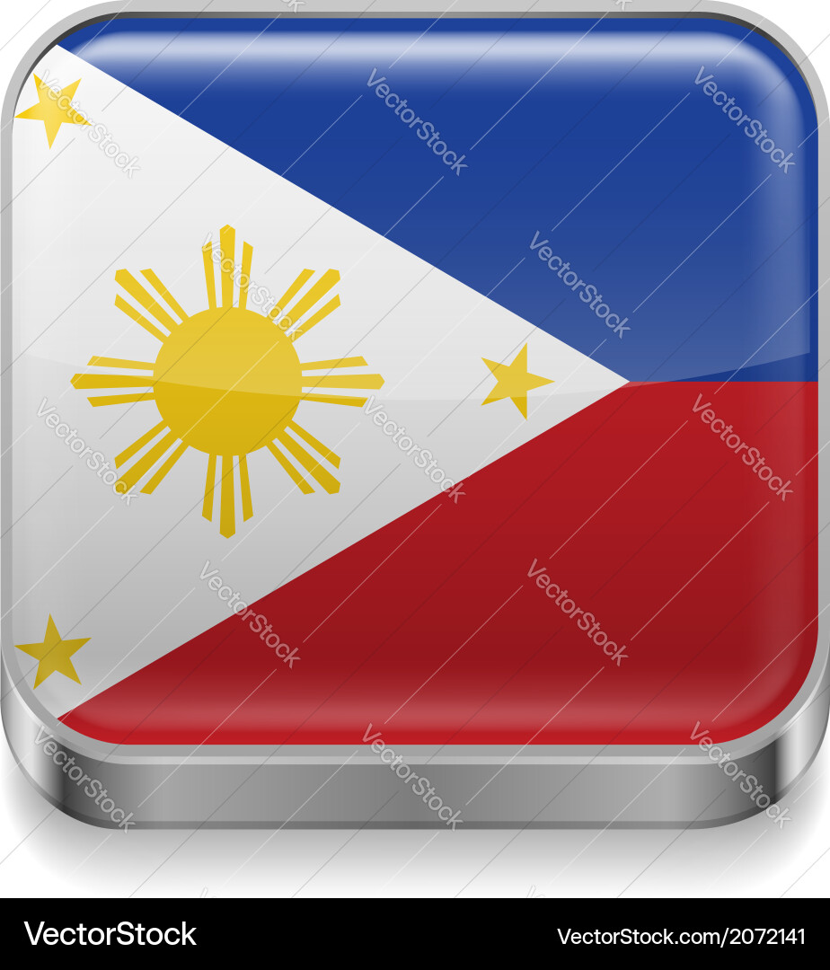 Metal icon of philippines Royalty Free Vector Image