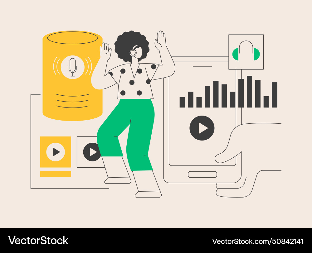 Music playback abstract concept Royalty Free Vector Image