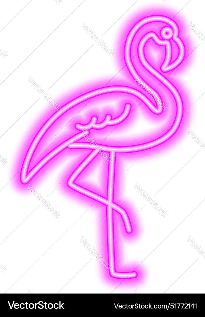 Neon glowing pink flamingo – Royalty-Free Vector | VectorStock