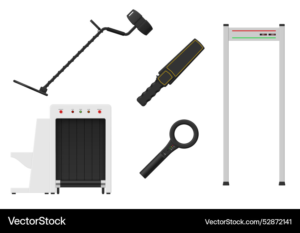 Scanners and metal detector airport security Vector Image