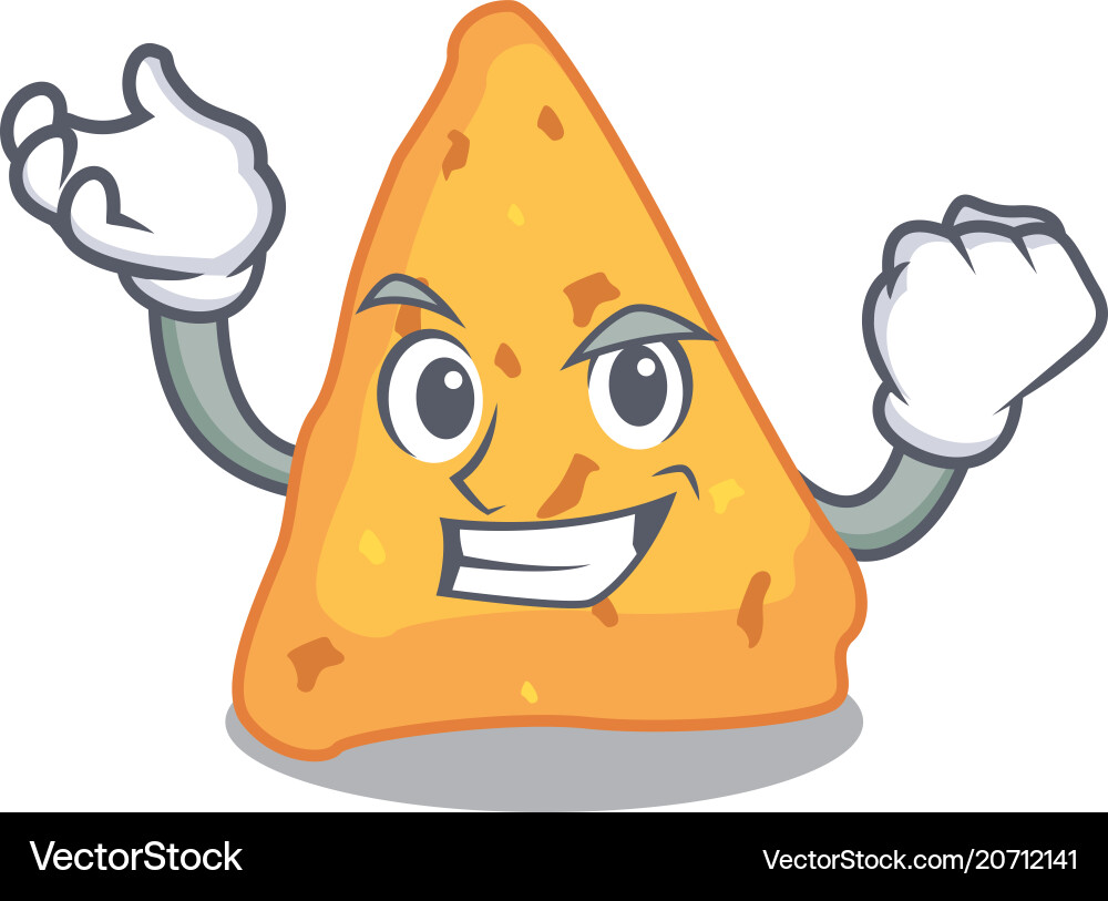 Successful nachos character cartoon style Vector Image