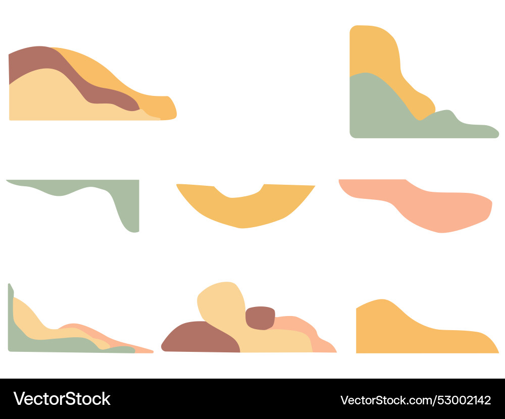 Abstract organic shapes retro modern boho beige Vector Image