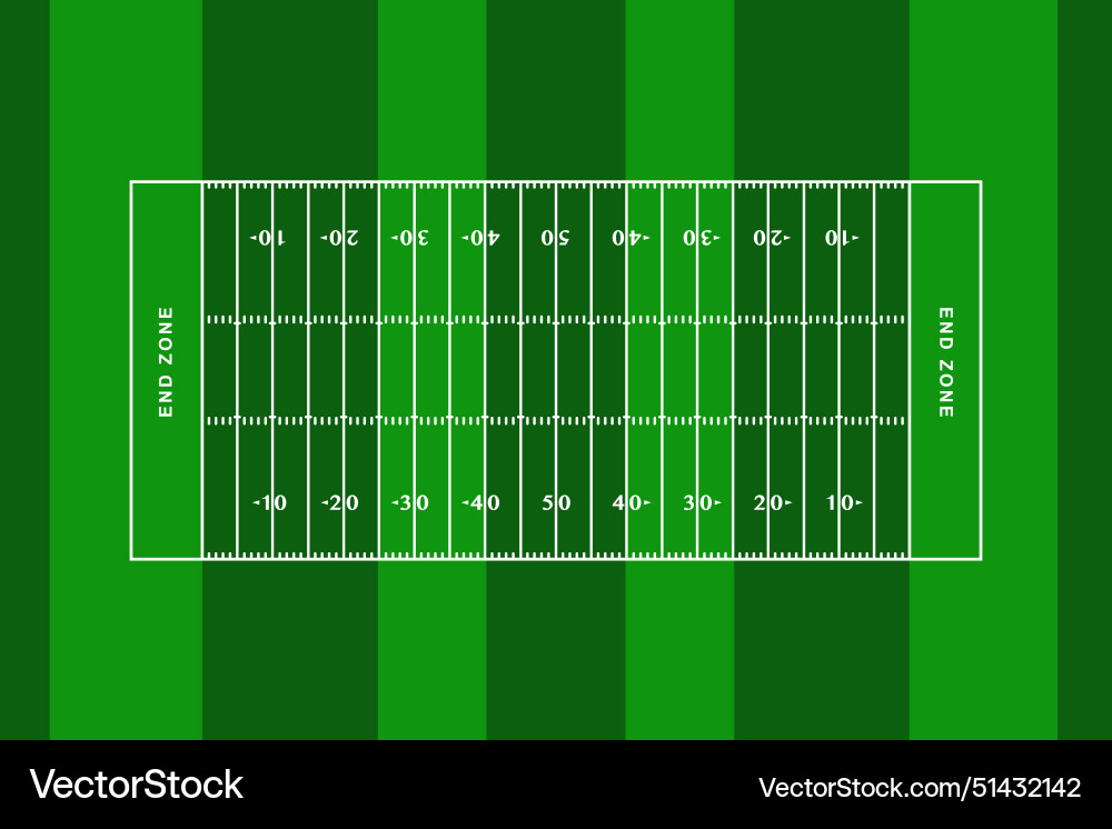 American football field layout dimensions Vector Image