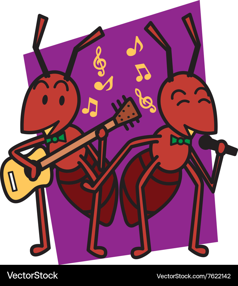 Ant sing Royalty Free Vector Image - VectorStock