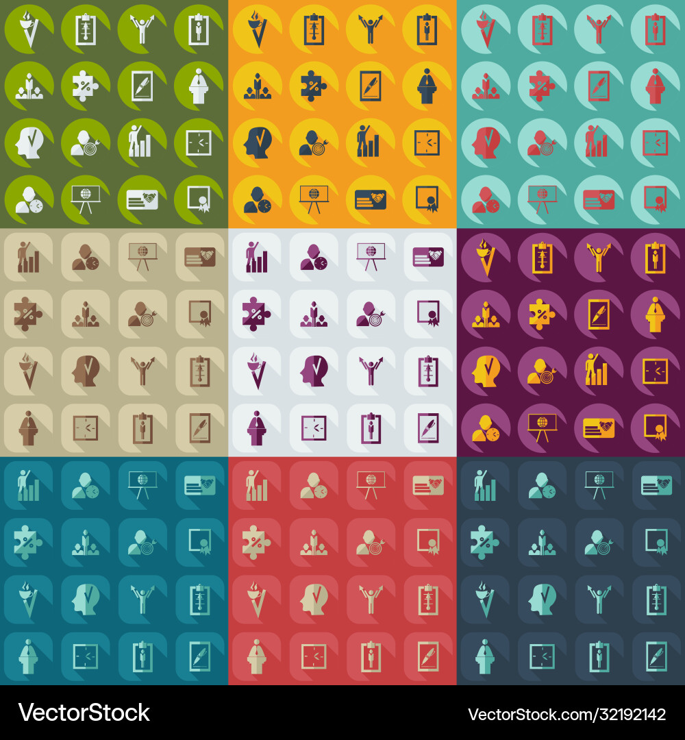 Assembly in flat style icons theme business Vector Image