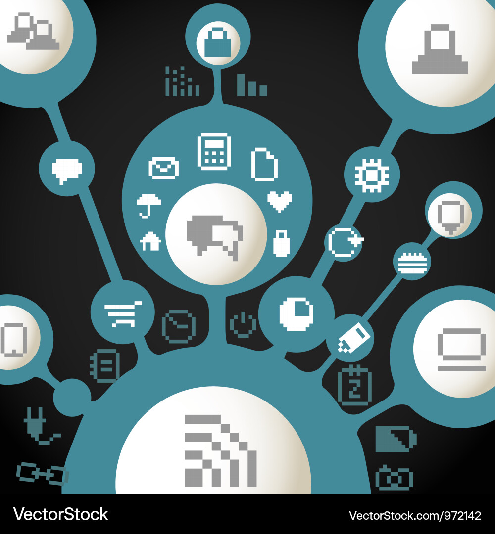 Connection Scheme - Network Iconography Royalty Free Vector