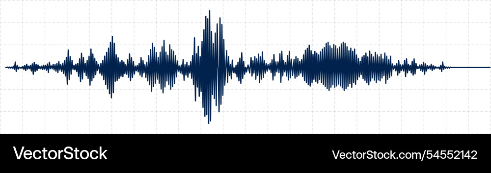 Dark blue seismic activity diagram displaying Vector Image