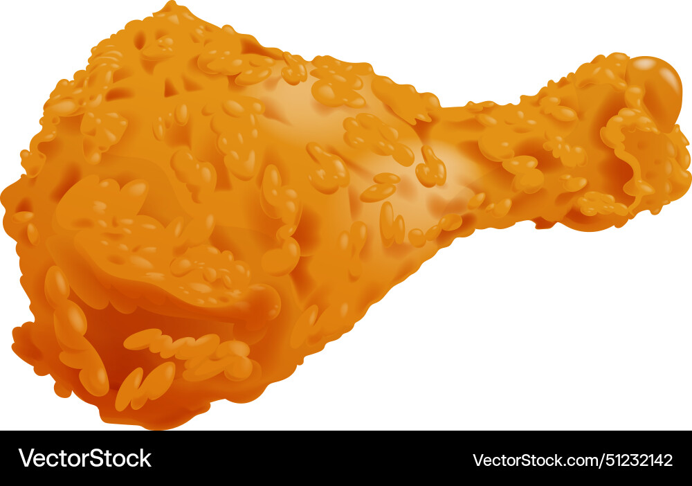 Detailed of a crispy fried chicken leg Royalty Free Vector