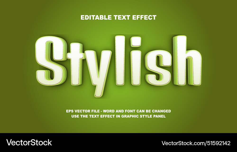 Editable text effect stylish 3d template Vector Image