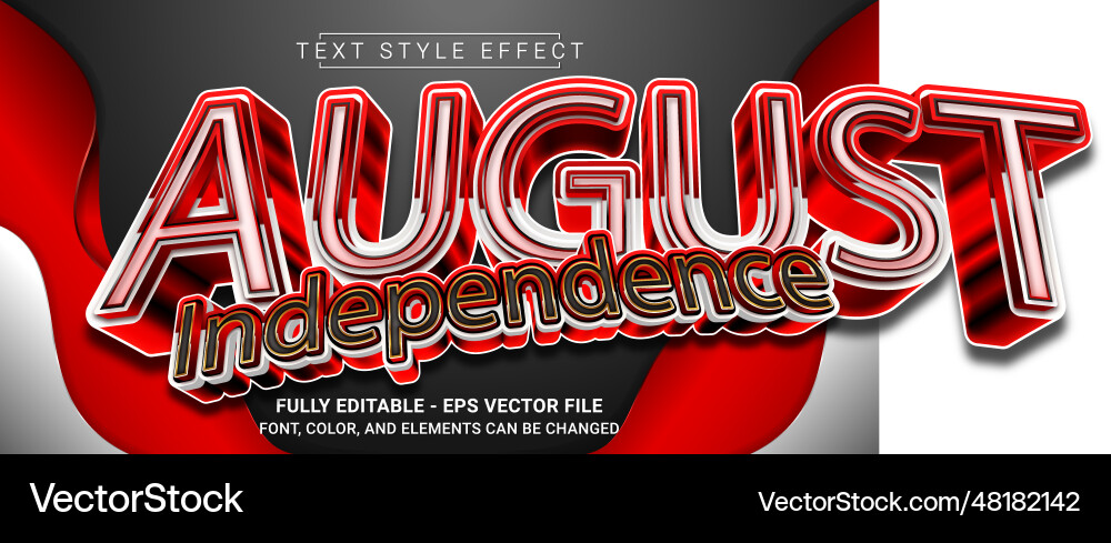 Independence Day Text Effect Royalty Free Vector Image