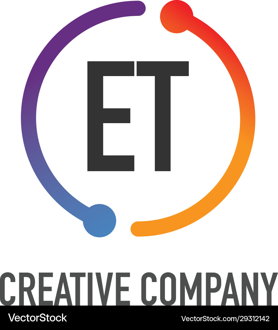 Initial letter et creative circle logo design Vector Image
