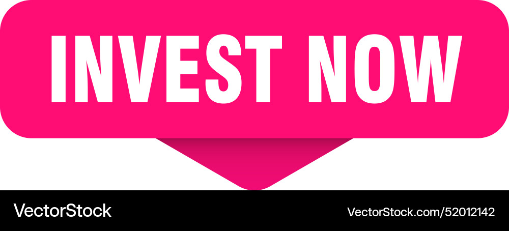 Invest now sticker sign on transparent Royalty Free Vector