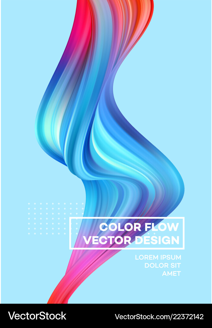 Modern colorful flow poster wave liquid shape Vector Image