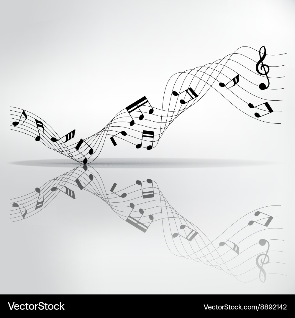 Musical chord and reflection on shadow background Vector Image