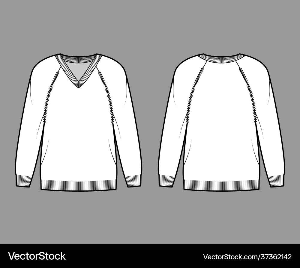 Oversized Knit Sweater - White Royalty Free Vector Image
