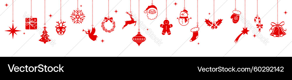 Red Christmas Ornament Border – Royalty-Free Vector | VectorStock