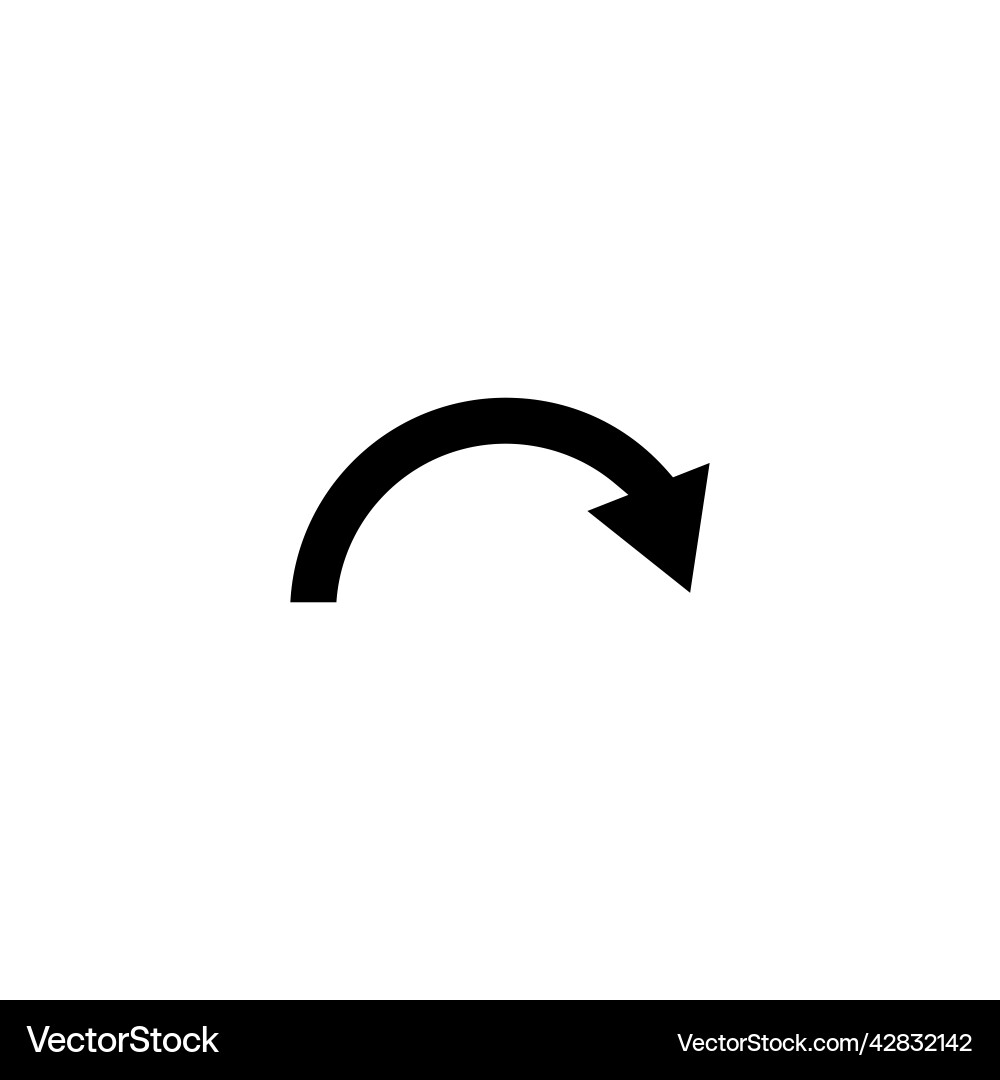 Right arrow semicircle icon suitable for next Vector Image