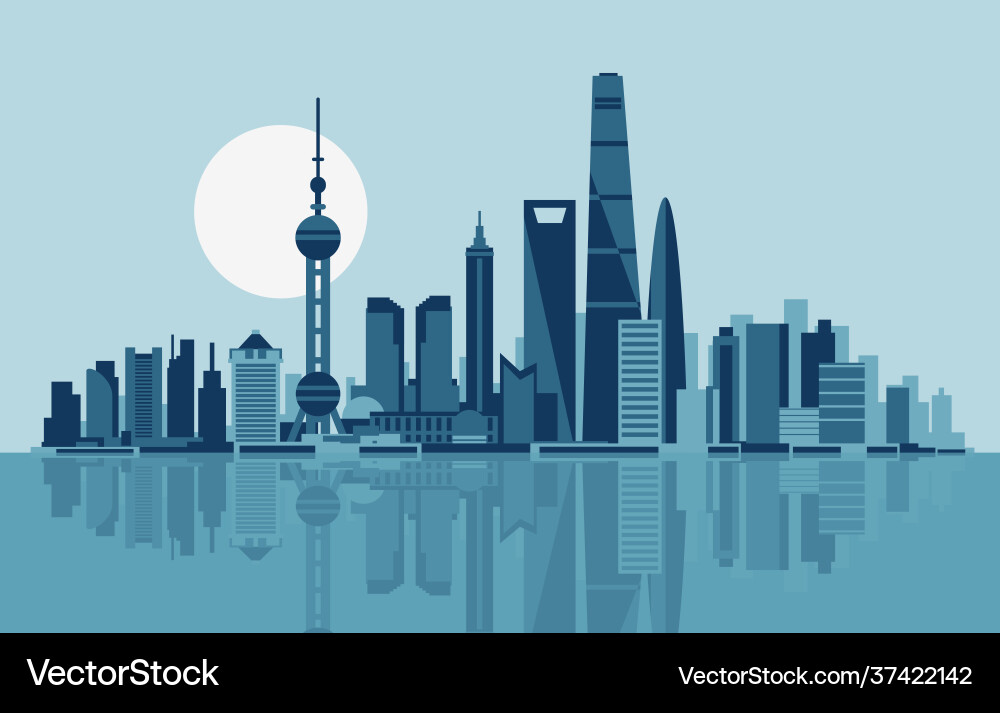 Shanghai china skyline Royalty Free Vector Image