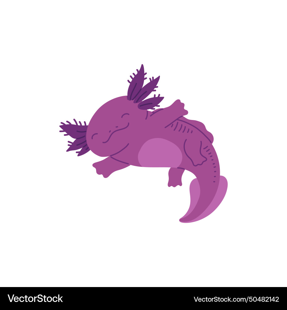 Smiling pink axolotl Royalty Free Vector Image