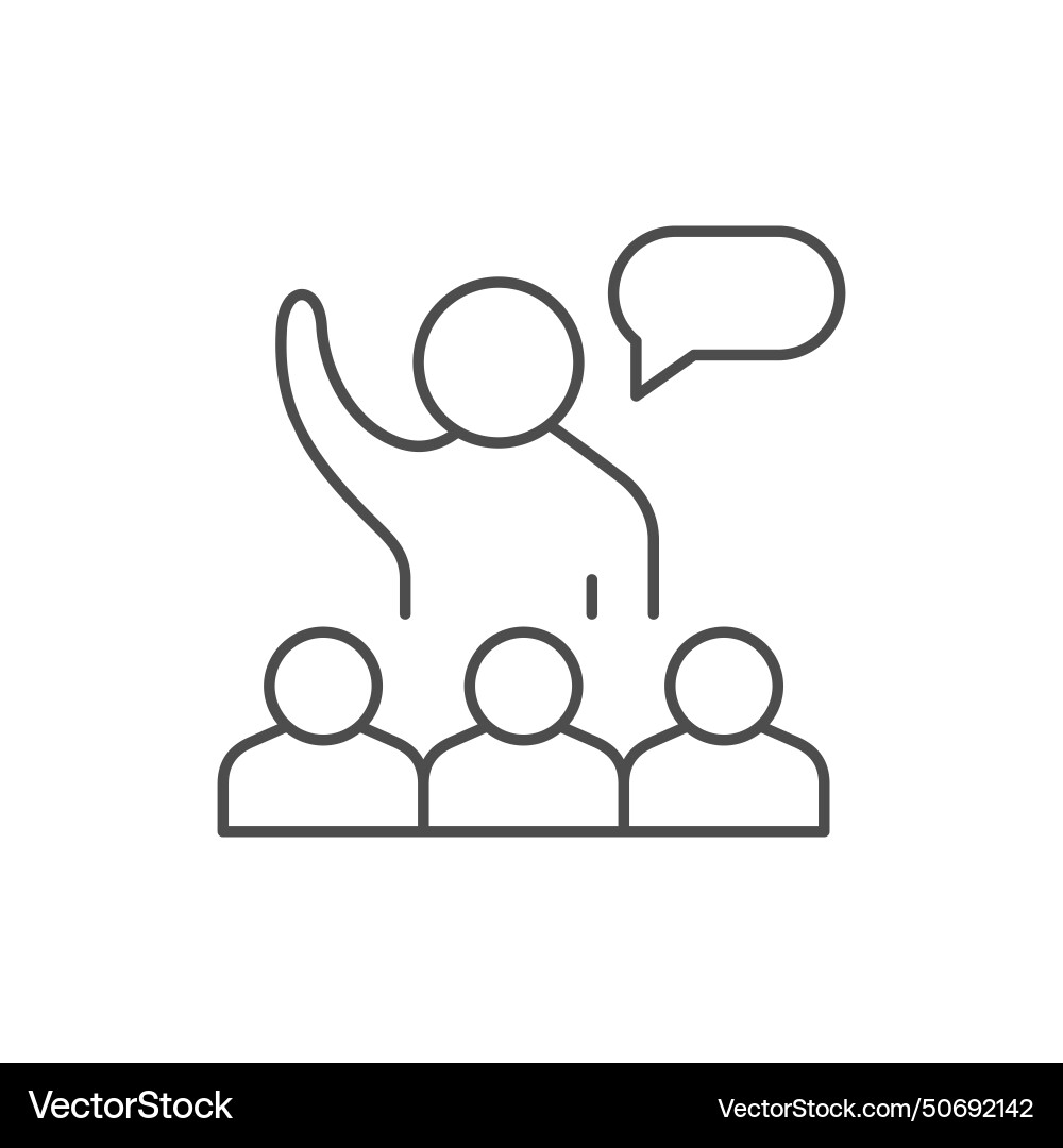 Speaker speech line outline icon Royalty Free Vector Image