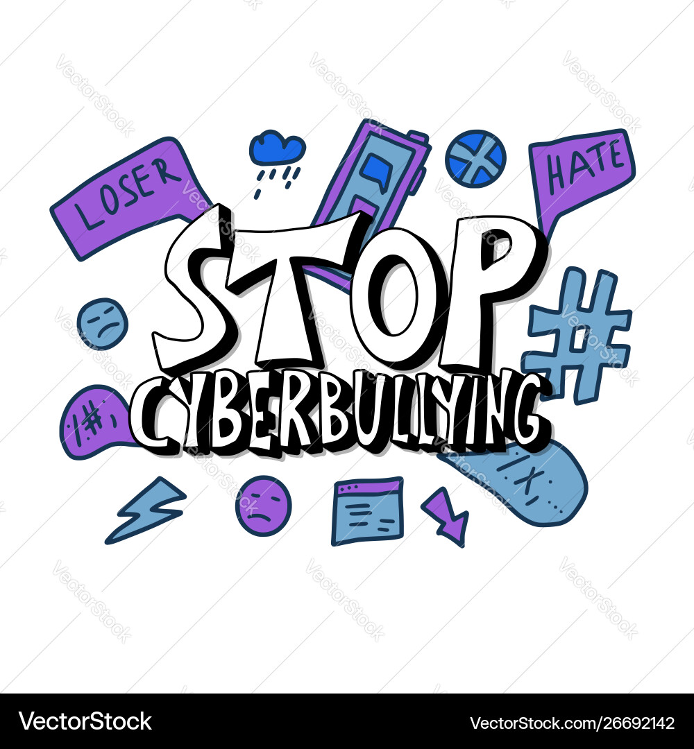 Stop cyberbullying quote concept design Royalty Free Vector