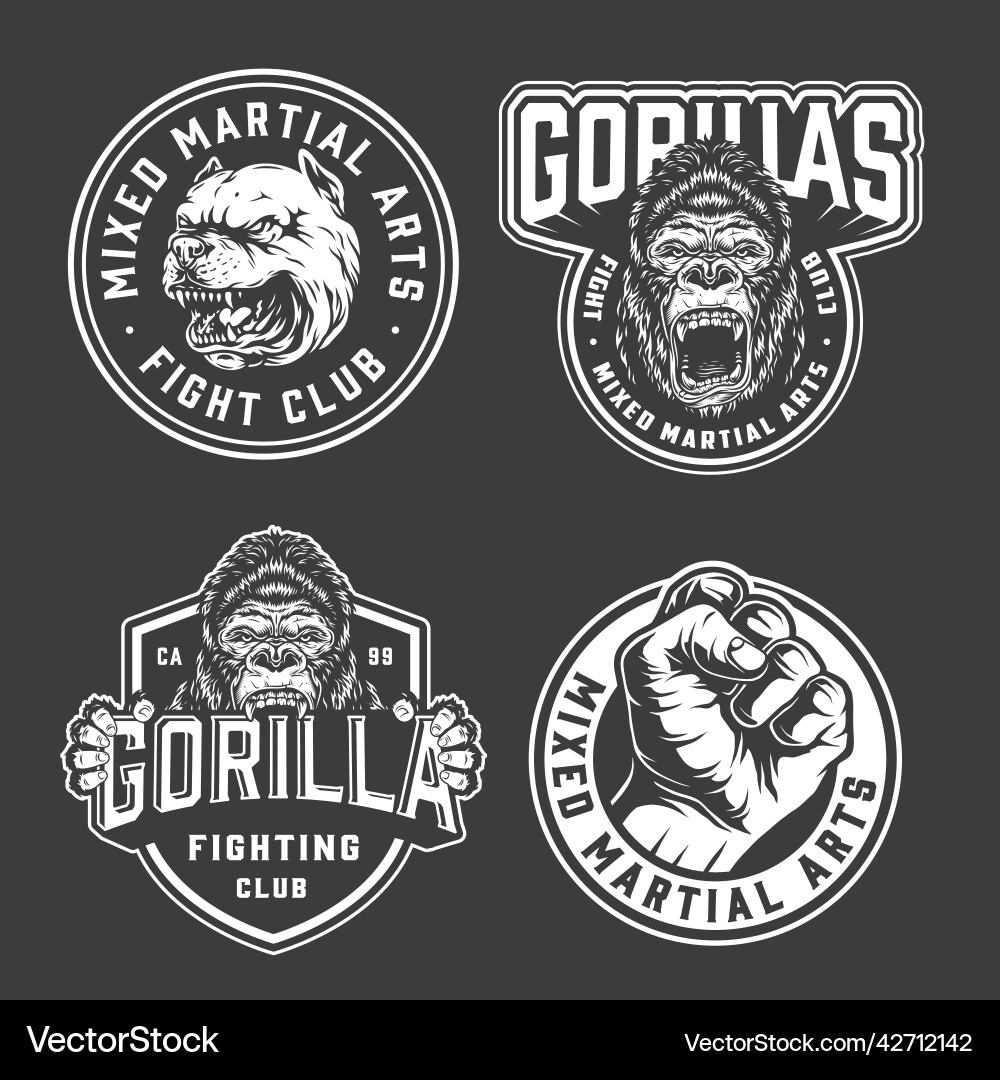 Vintage fight club emblems Royalty Free Vector Image