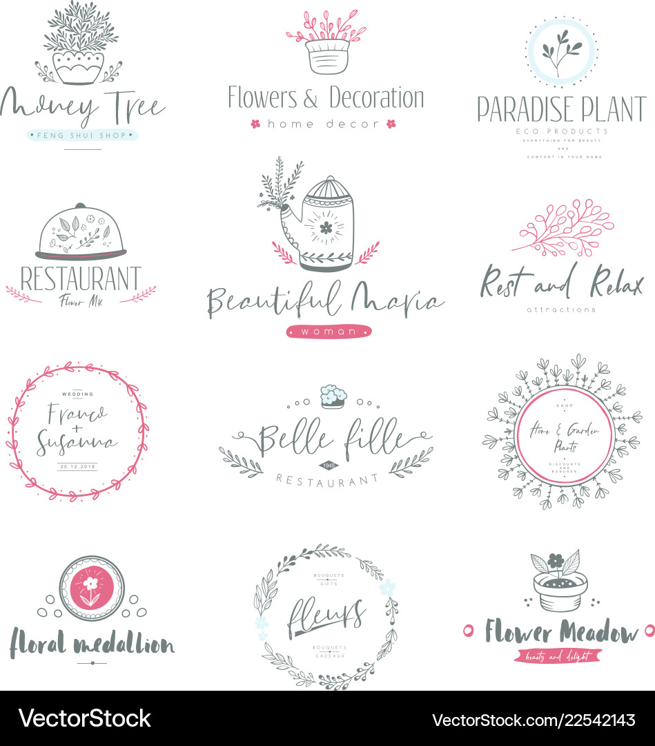 Bloom nature elements Royalty Free Vector Image